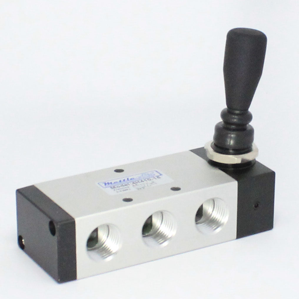 5 Ports 4 Way 3 Position Closed Center Hand Lever Valve 1/2" NPT Sprin – MettleAir US